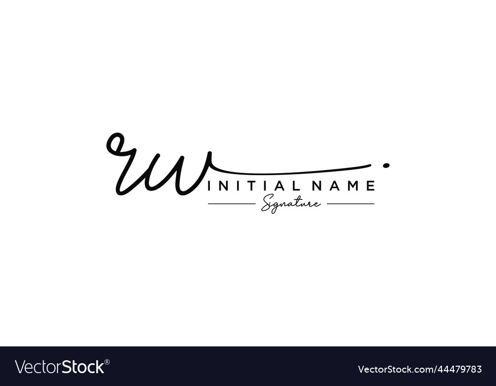 Initial rw signature logo template hand drawn Vector Image Initial rw signature logo template hand drawn Vector Image