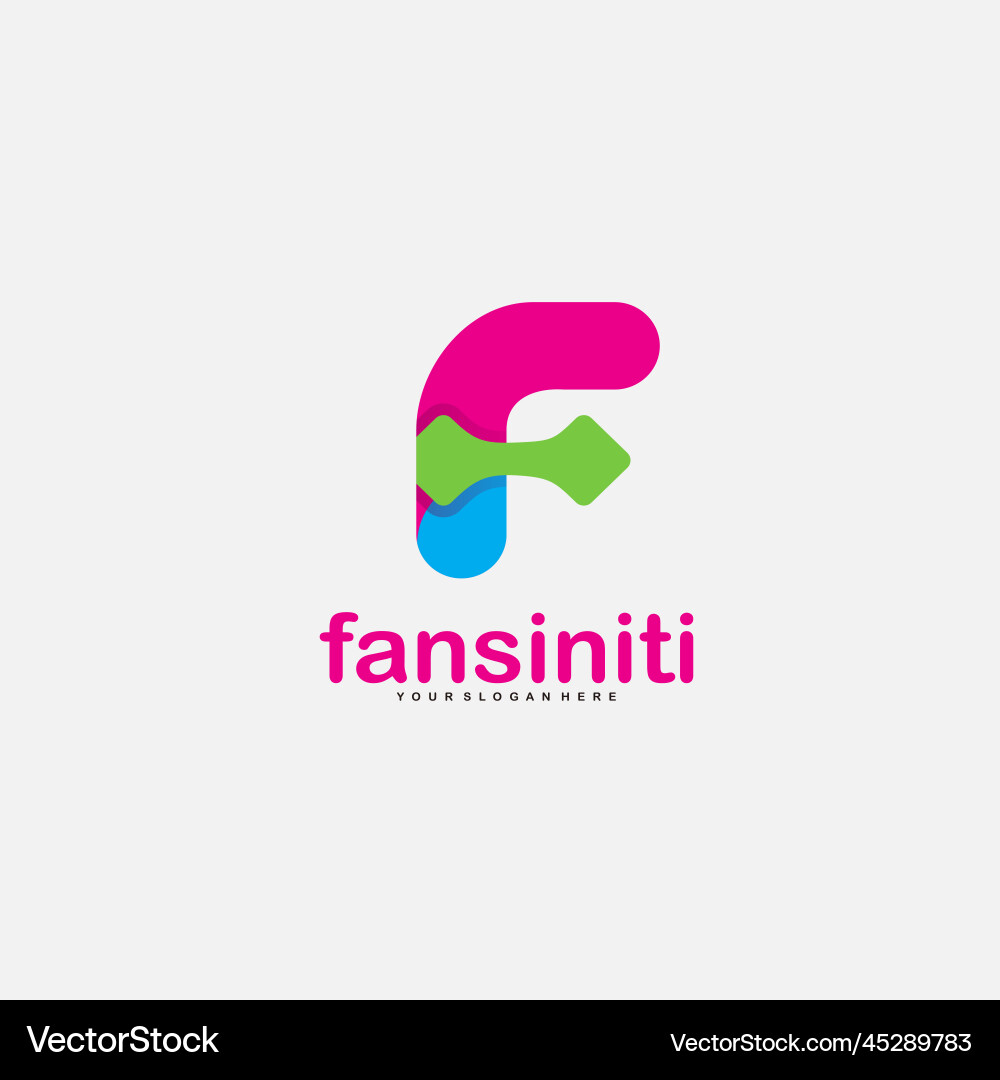 Letter f design logo Royalty Free Vector Image