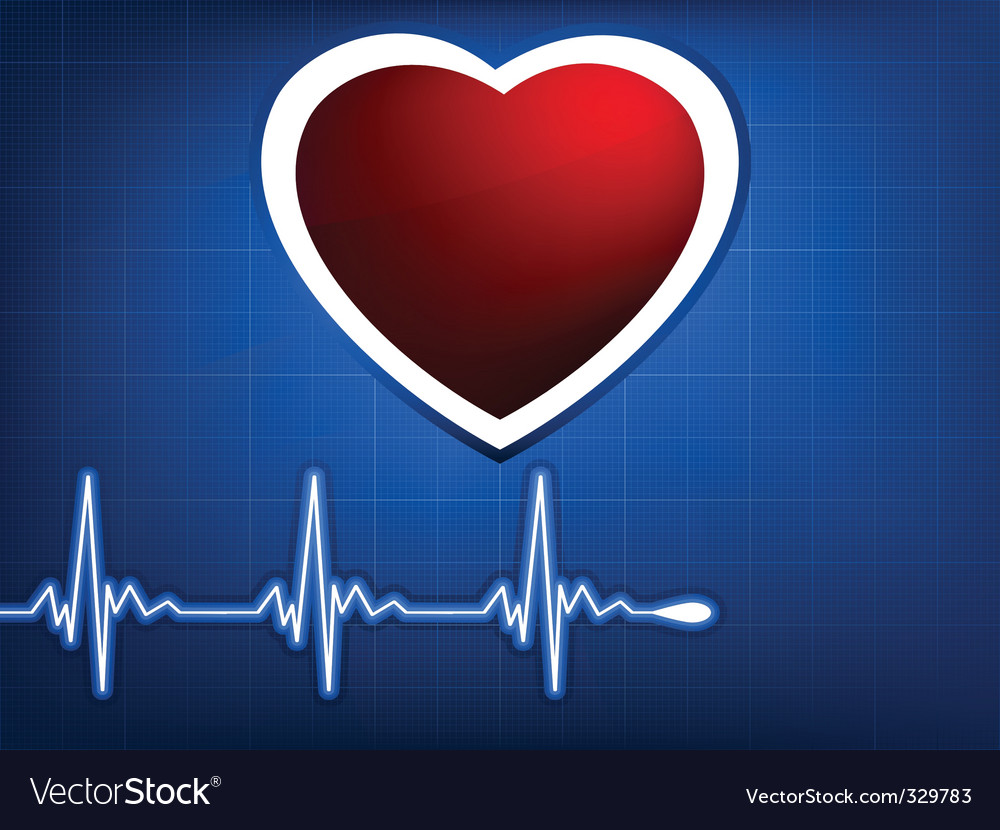 Normal ecg blue background Royalty Free Vector Image
