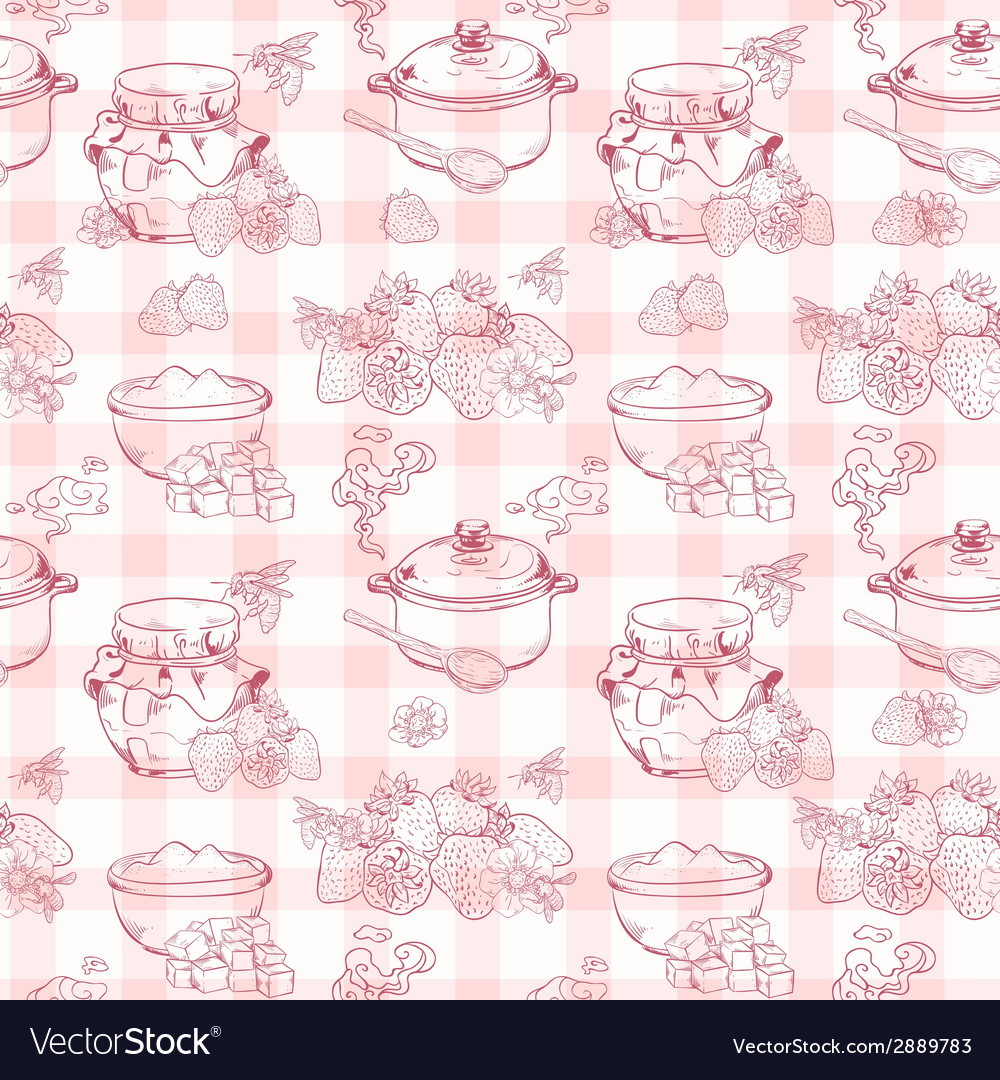 Strawberry jam seamless pattern Royalty Free Vector Image