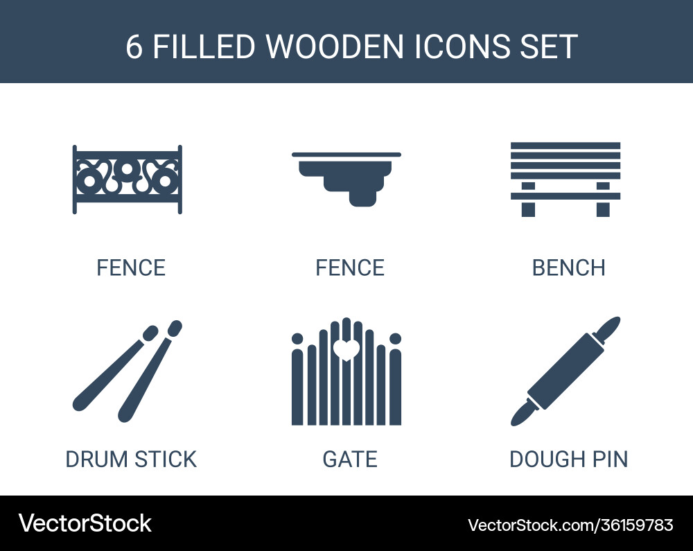 Wooden icons Royalty Free Vector Image - VectorStock
