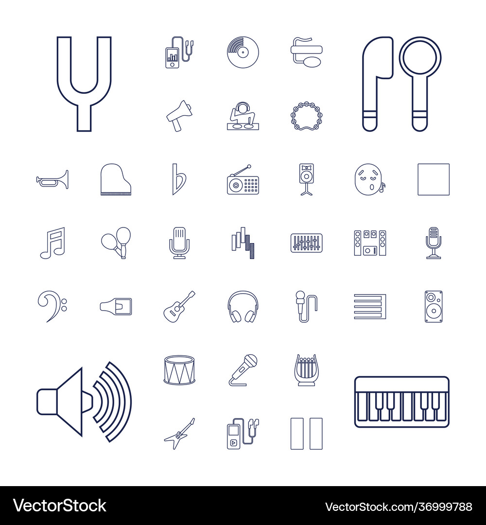 37 sound icons Royalty Free Vector Image - VectorStock