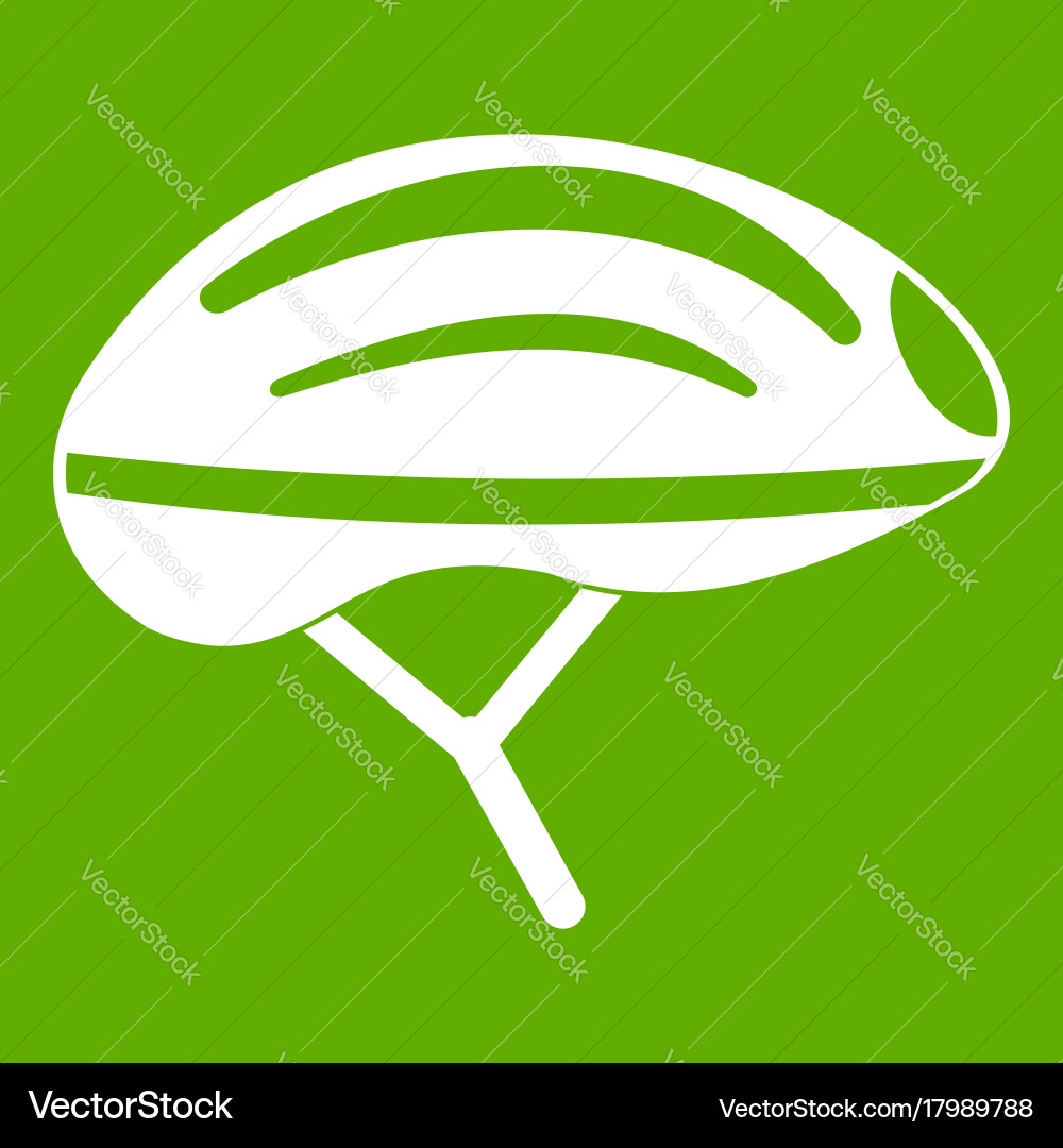 Bicycle helmet icon green Royalty Free Vector Image
