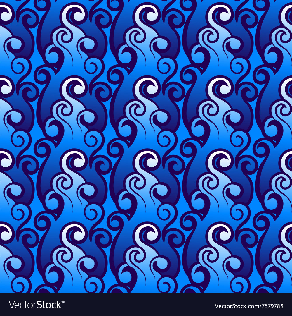 Blue abstract pattern with waves Royalty Free Vector Image