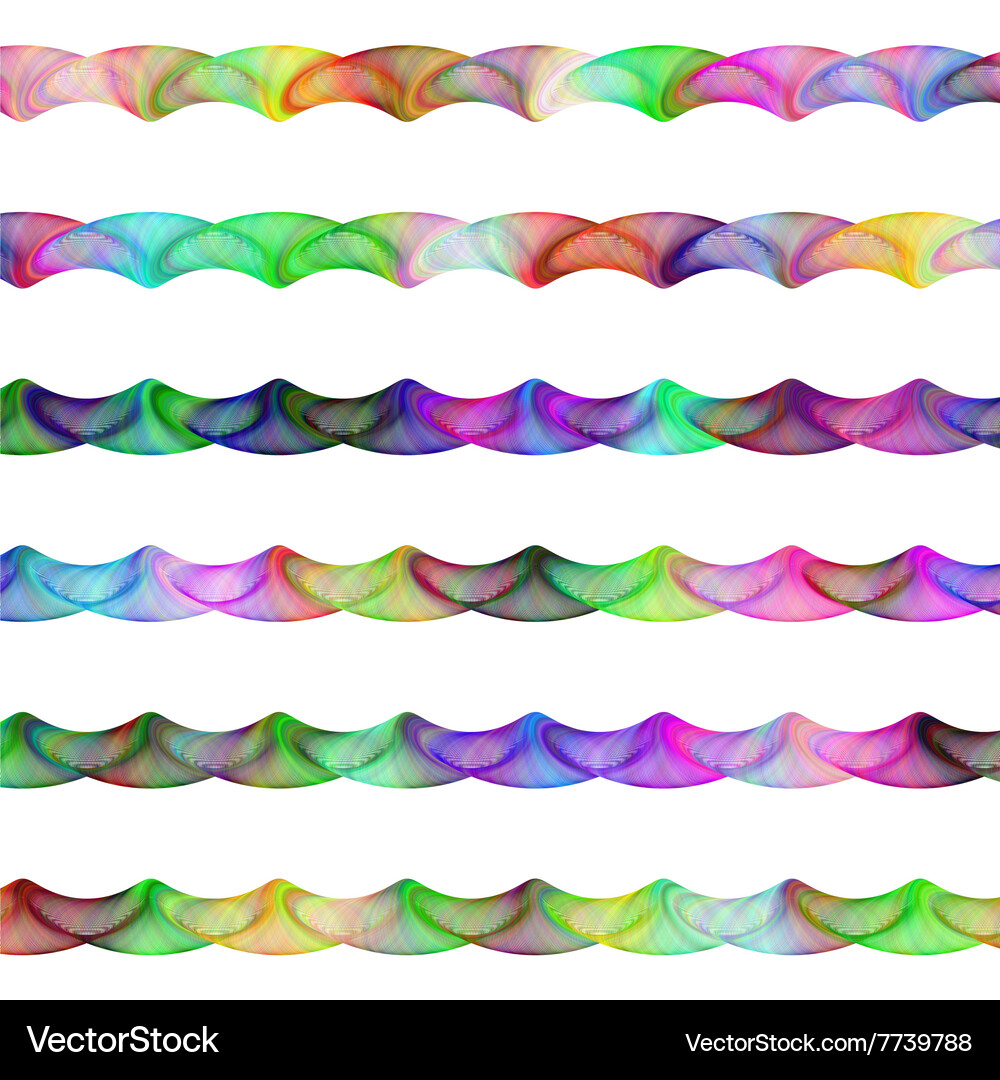 Colorful ornamental line divider design set Vector Image