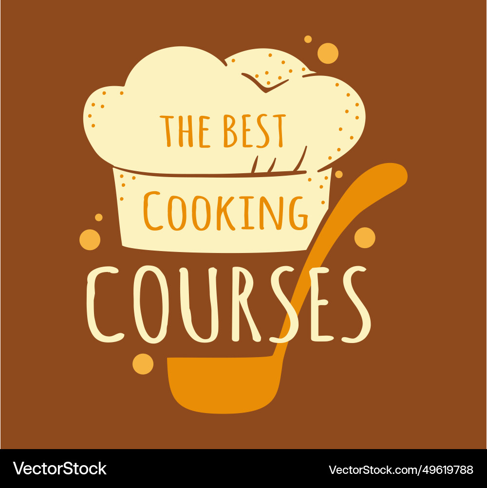 Cook logo cooking courses logotype hand drawn Vector Image