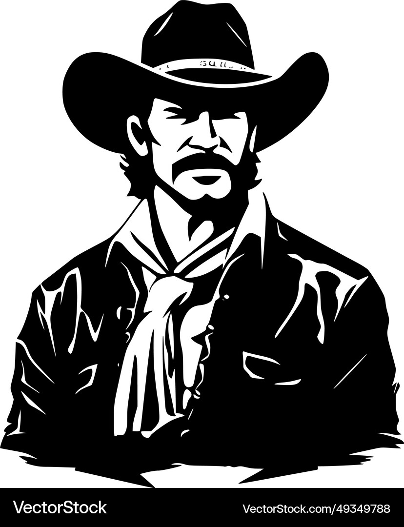 Cowboy - minimalist and flat logo Royalty Free Vector Image