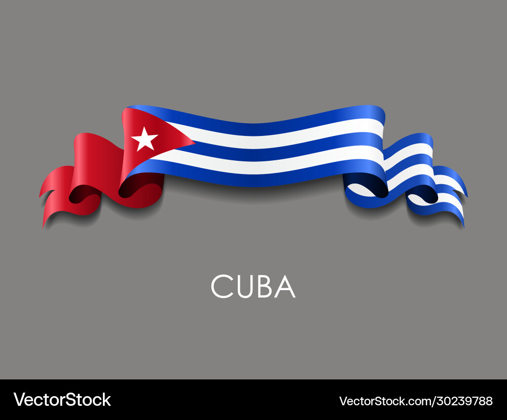 Cuban flag wavy ribbon background Royalty Free Vector Image