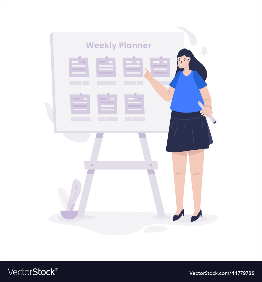 Flat design weekly planner workplan concept Vector Image