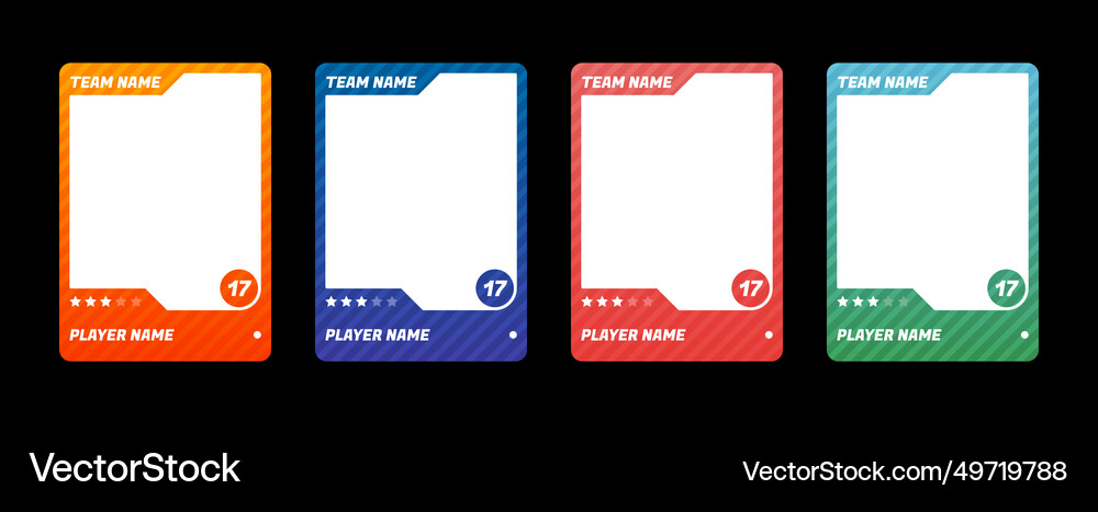Game sports card template Royalty Free Vector Image