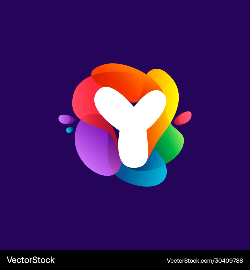 Letter y logo at colorful multicolor gradient Vector Image