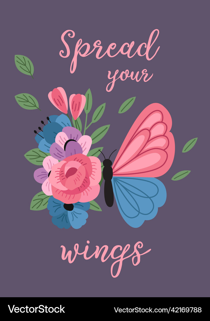 Poster with colourful decorative butterfly Vector Image