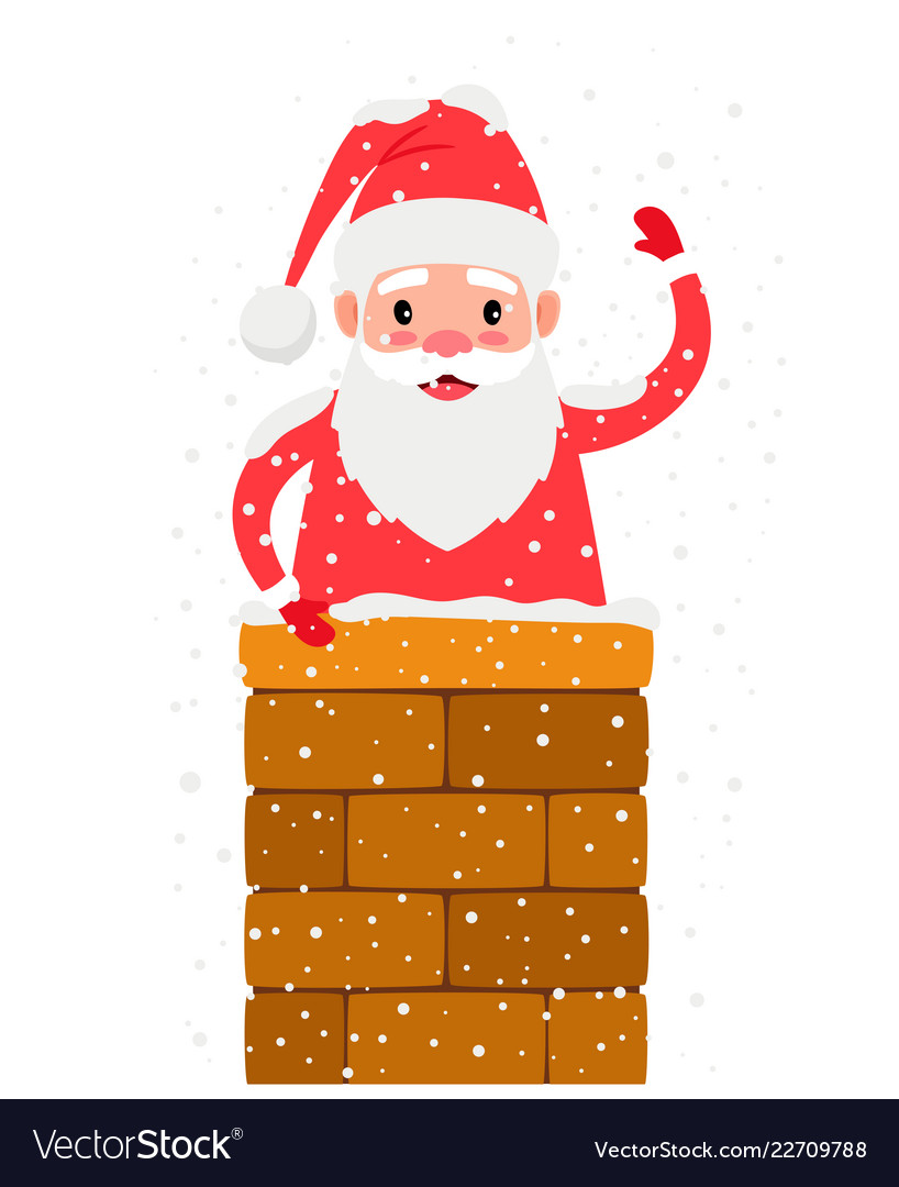 Santa in chimney Royalty Free Vector Image - VectorStock