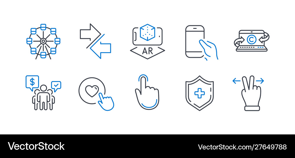 Set technology icons such as hold smartphone Vector Image