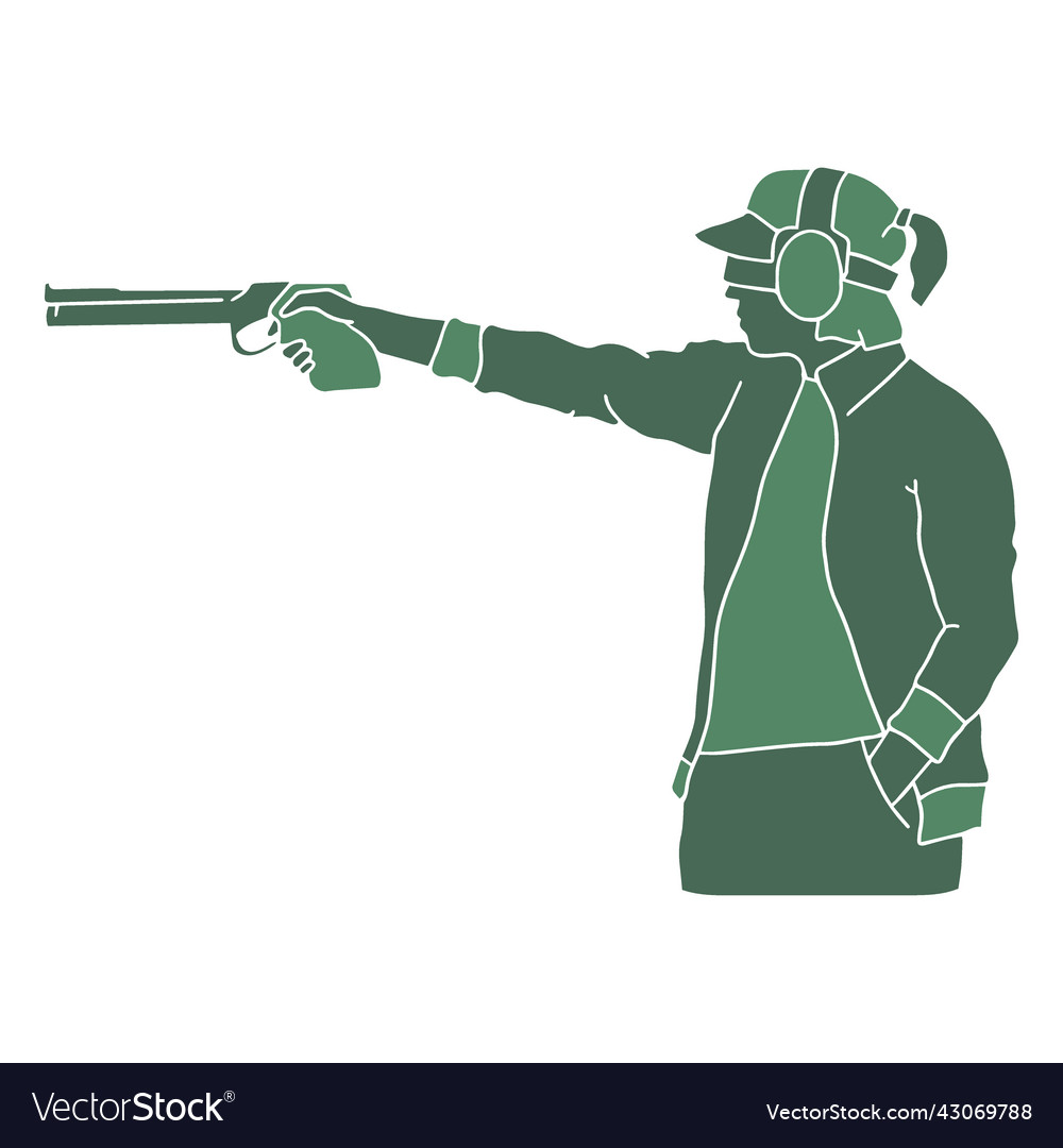 Shooting lady pistol Royalty Free Vector Image