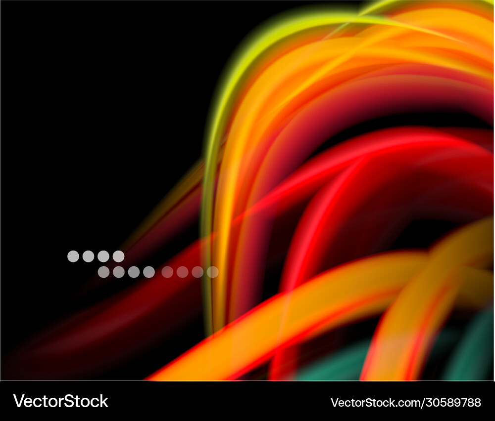 Silk smooth lines on black liquid fluid color Vector Image