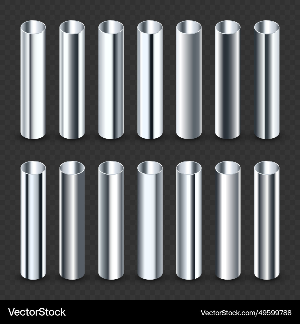 Steel pipes collection construction material Vector Image