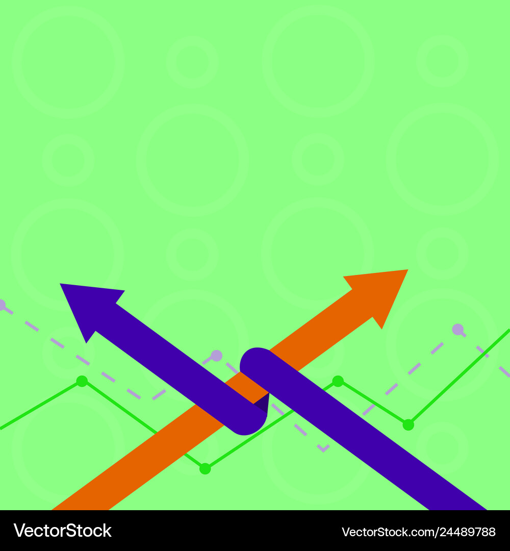 Two colorful arrows where one is intertwined Vector Image
