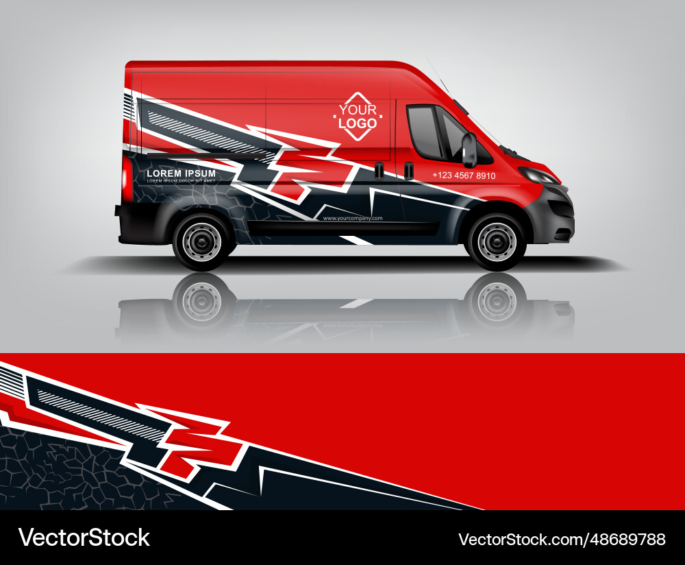 Van wrap design wrap sticker and decal design for Vector Image