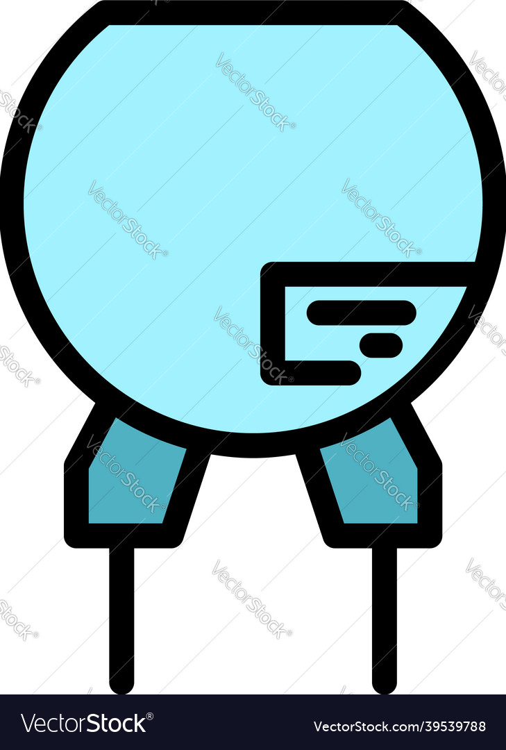 Variable Resistor Icon Color Outline Royalty Free Vector