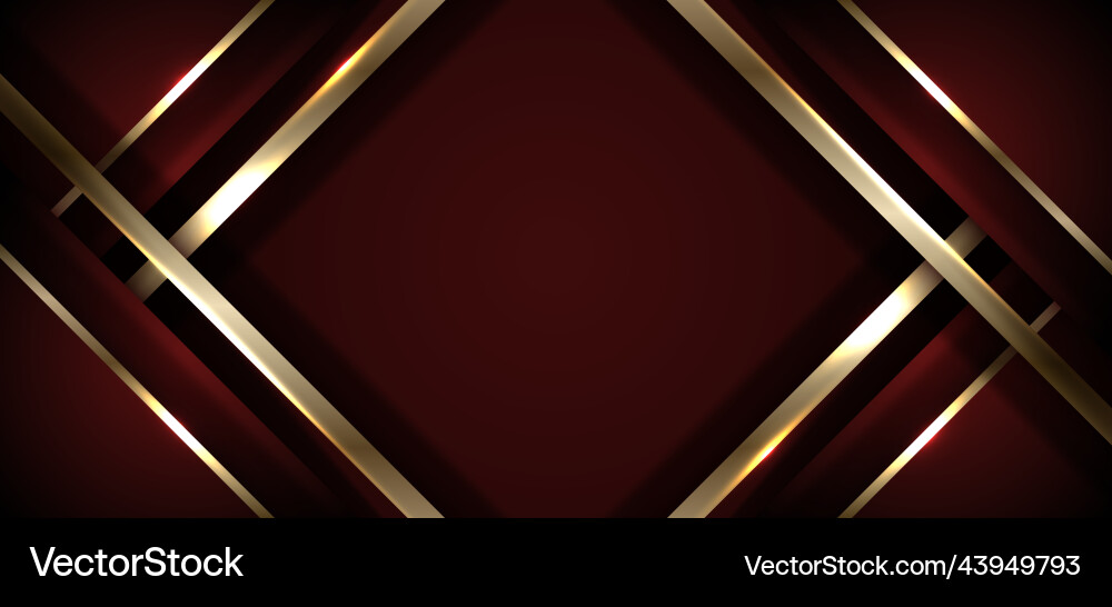 Banner web template abstract 3d red and golden Vector Image