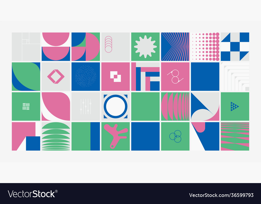 Collection abstract geometric shapes Royalty Free Vector