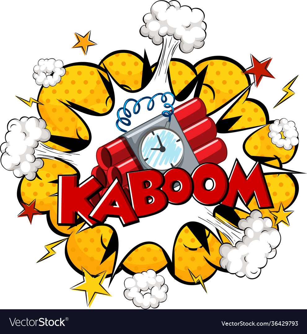 Comic speech bubble with kaboom text Royalty Free Vector