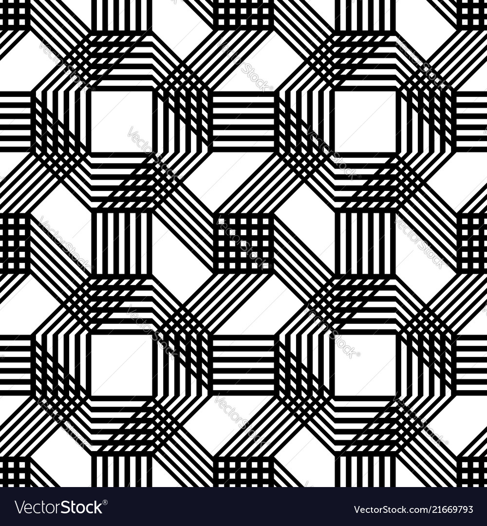 Design Seamless Monochrome Geometric Pattern Vector Image
