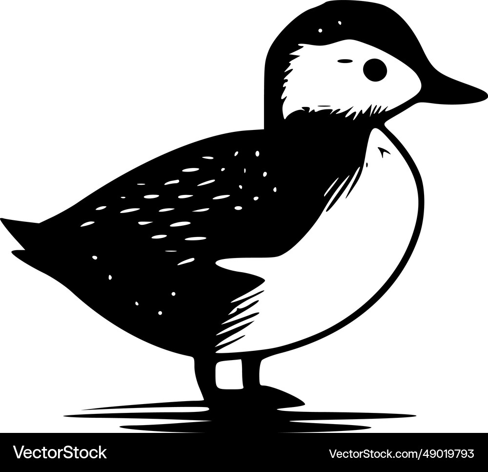 Duck - black and white isolated icon Royalty Free Vector