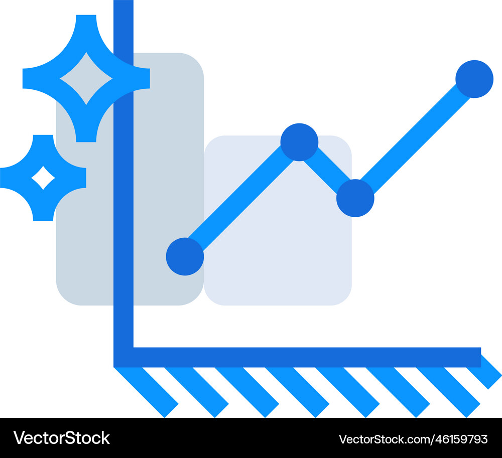 Growth graph business icon collection with black Vector Image