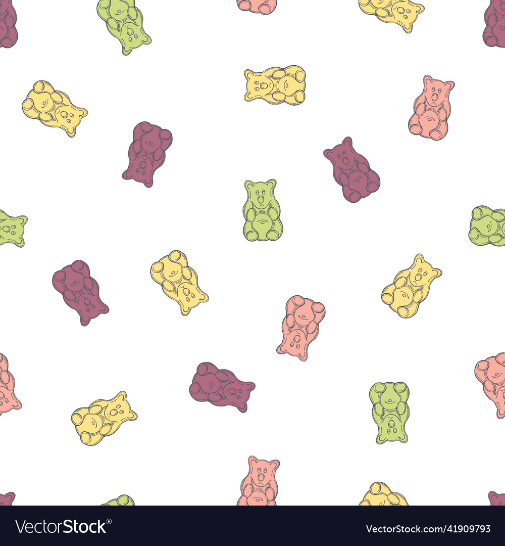 Gummy bears pattern Royalty Free Vector Image - VectorStock