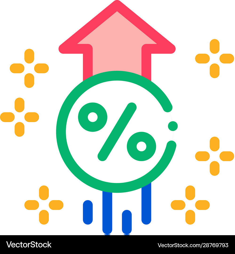 Interest increase rise up icon outline Royalty Free Vector