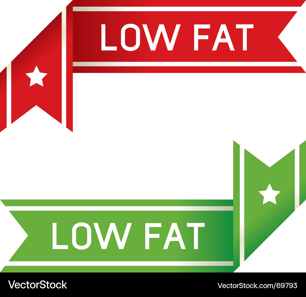 Low Fat Food Label Sticker Royalty Free Vector Image