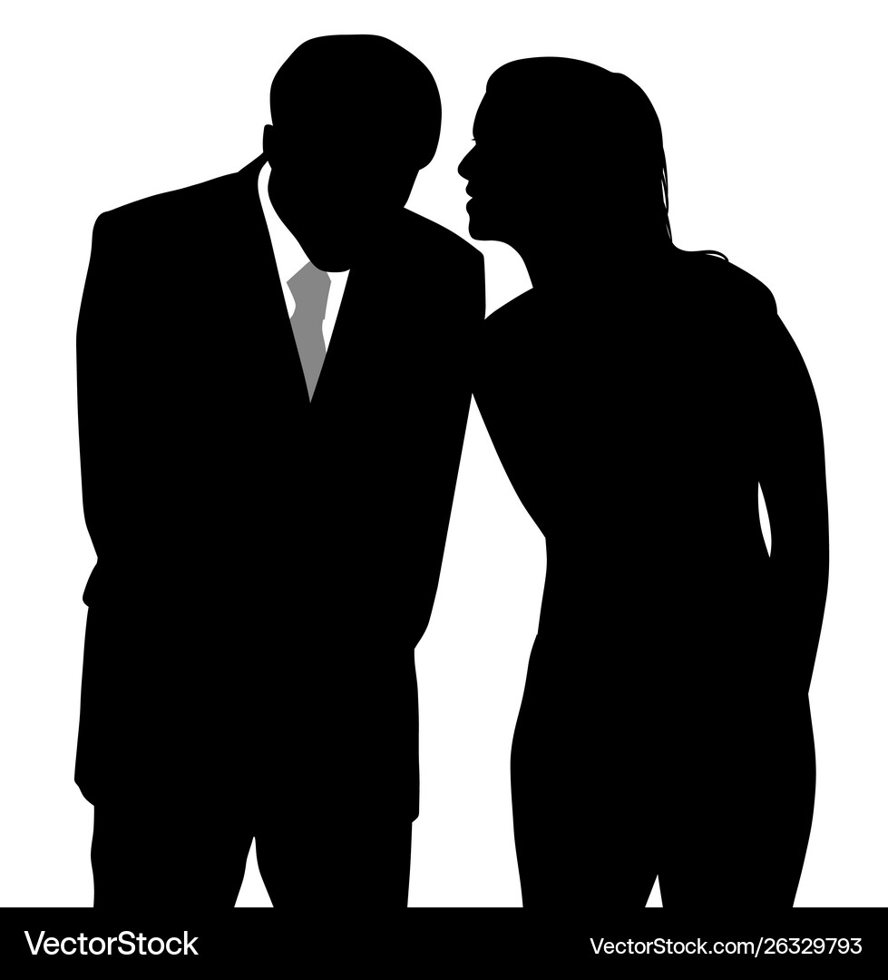 Man and woman discreet conversation Royalty Free Vector