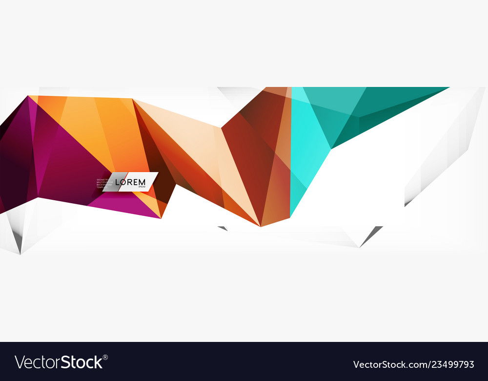 Mosaic Triangular Low Poly Style Abstract Vector Image