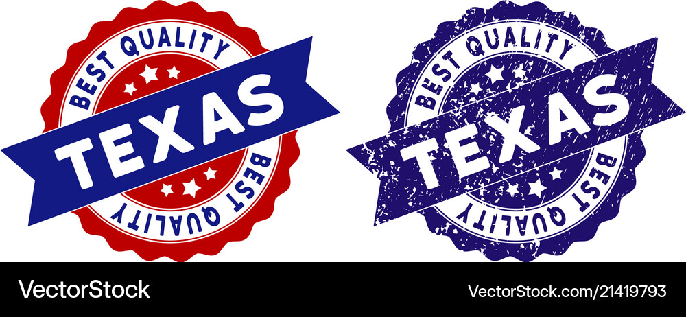 Texas best quality stamp with grungy texture Vector Image