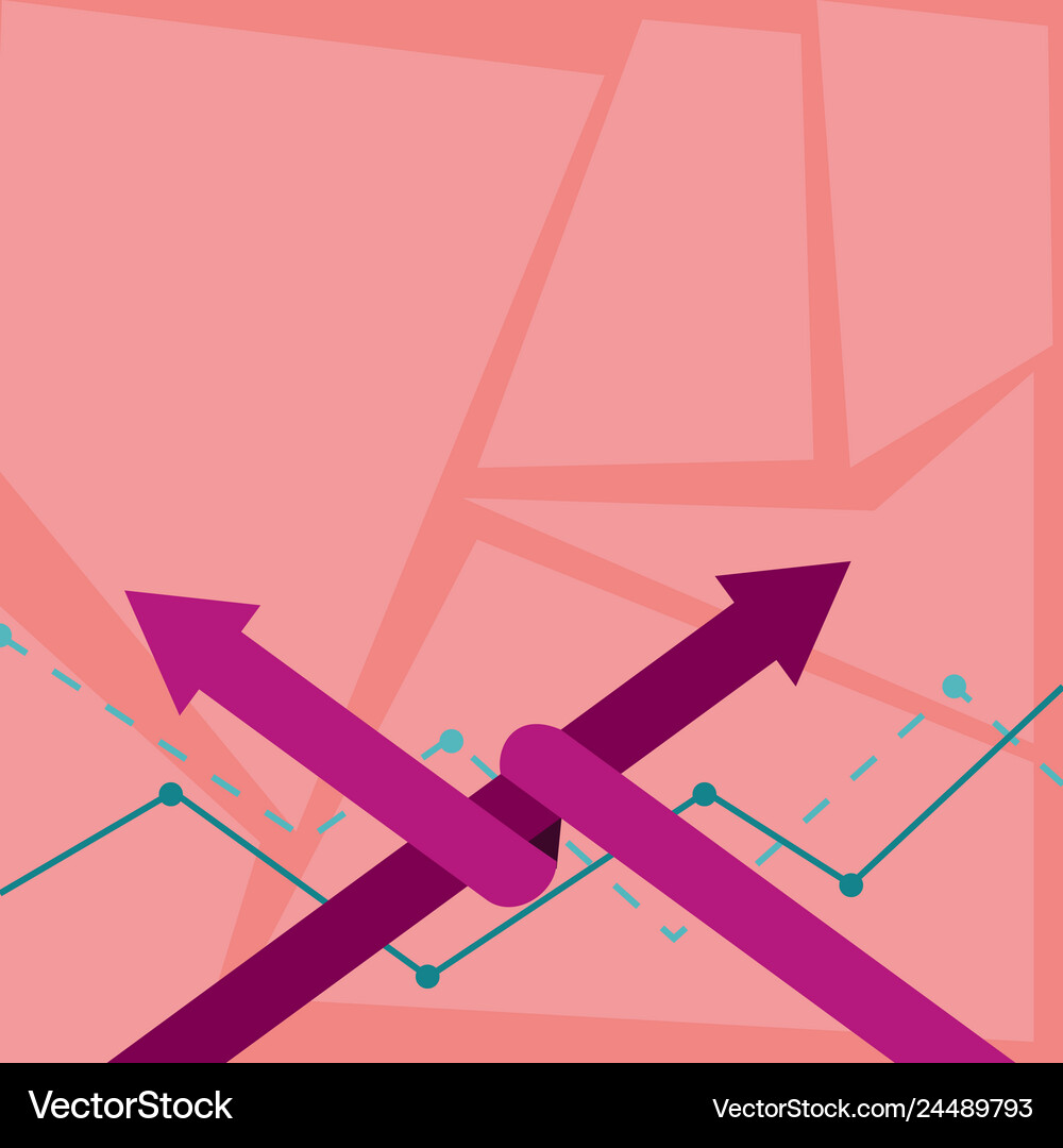 Two colorful arrows where one is intertwined Vector Image