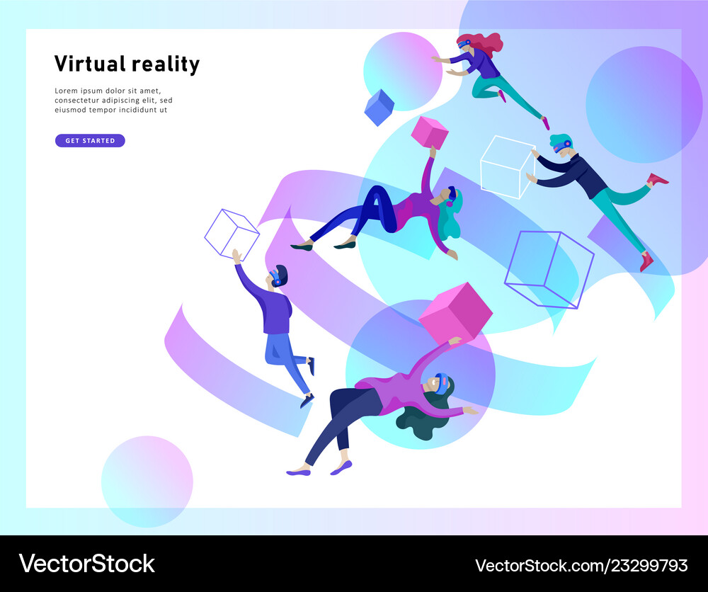 Virtual Augmented Reality Glasses Concept Vector Image