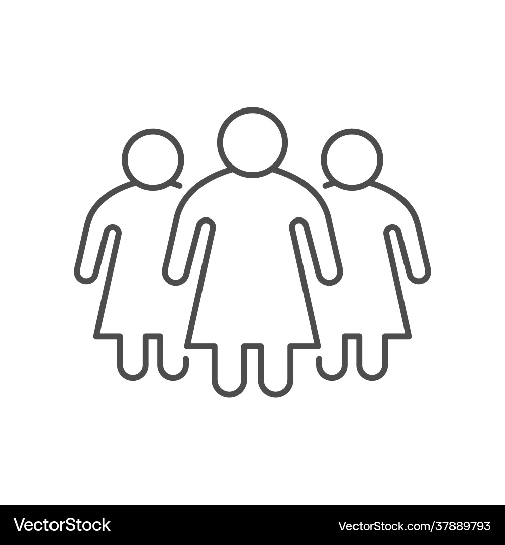 Women or female group line icon Royalty Free Vector Image