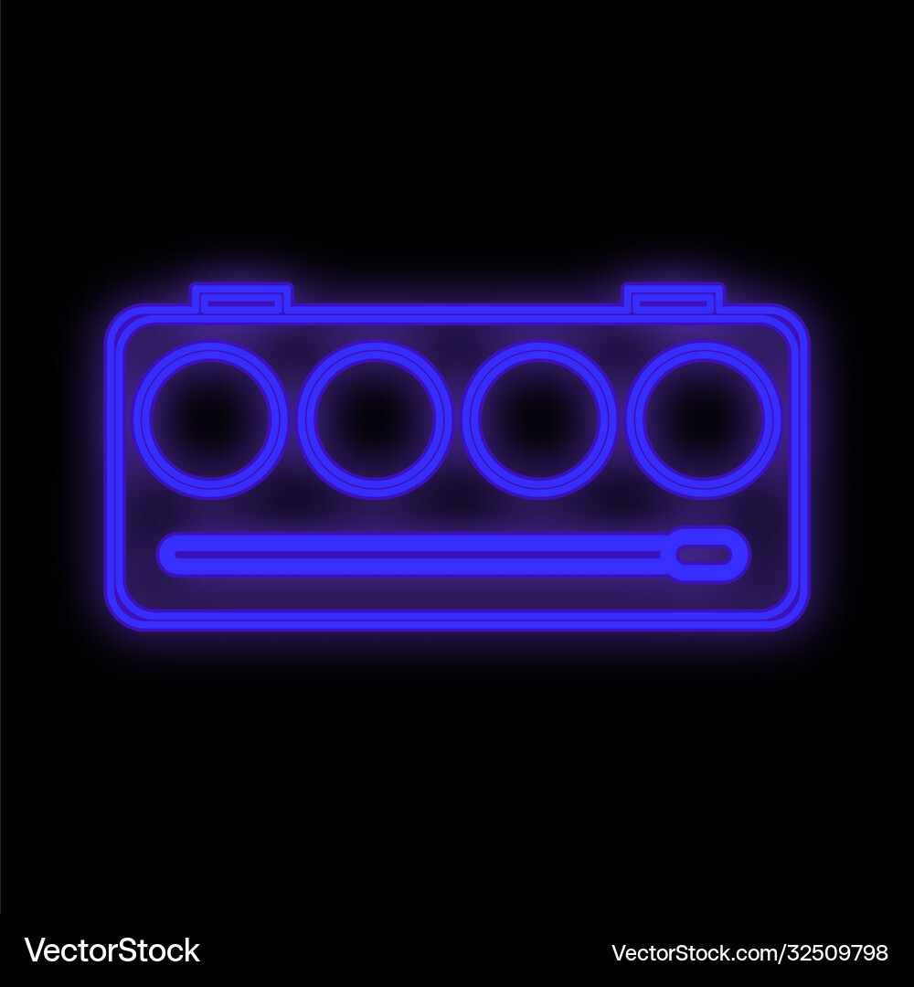 Blue neon palette with shadows beautiful set Vector Image
