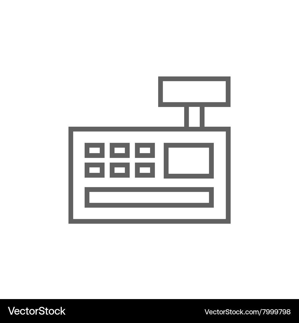 Cash register machine line icon Royalty Free Vector Image