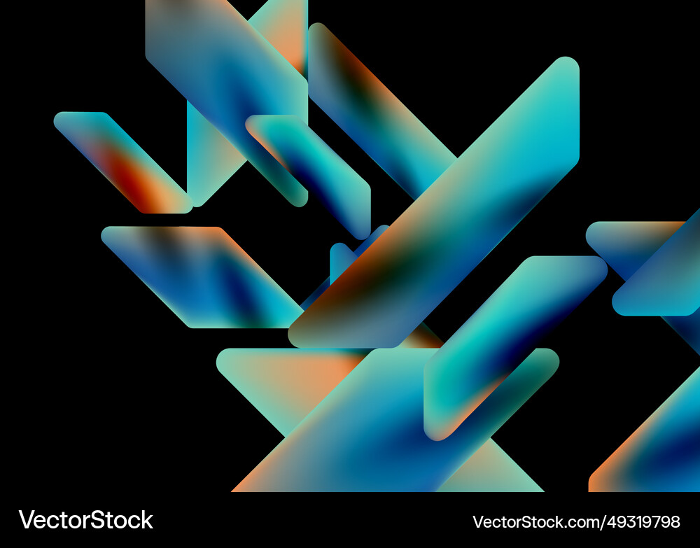 Fluid color dynamic geometric shapes abstract Vector Image