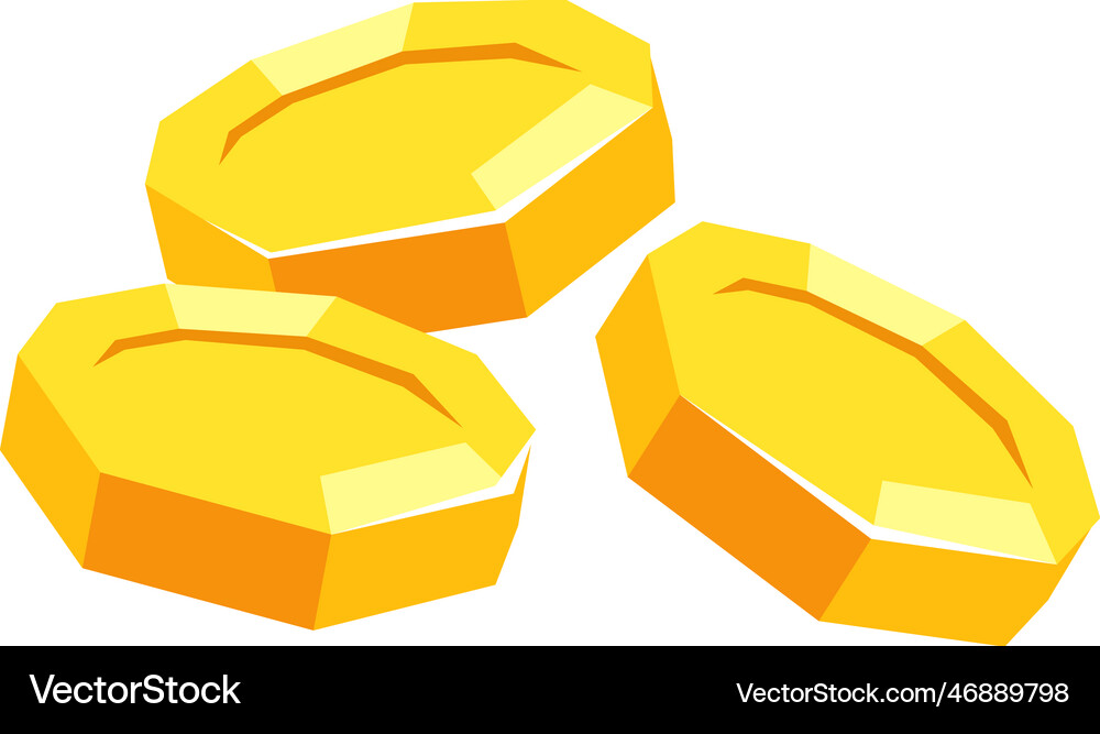 Gold coins pile Royalty Free Vector Image - VectorStock