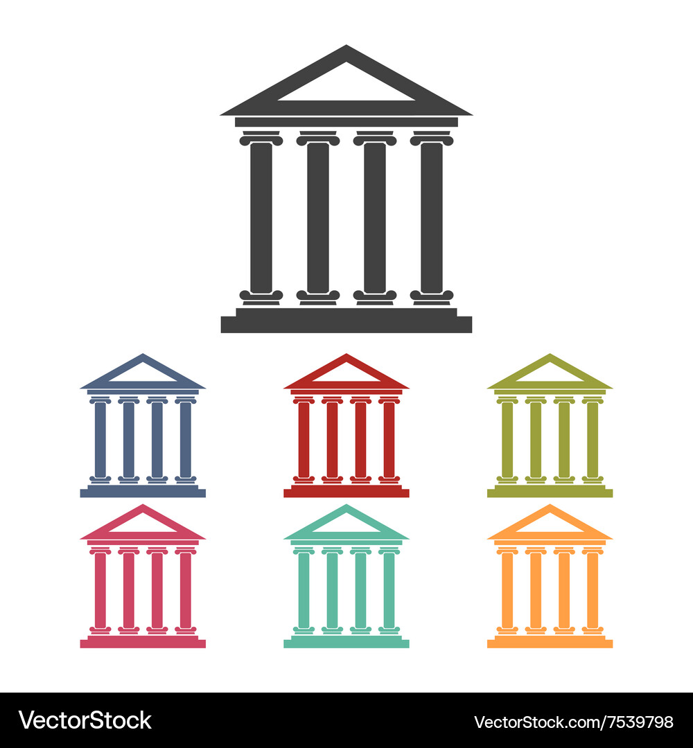 Historical building icons set Royalty Free Vector Image