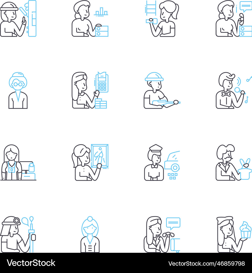 Identities linear icons set belonging diversity Vector Image