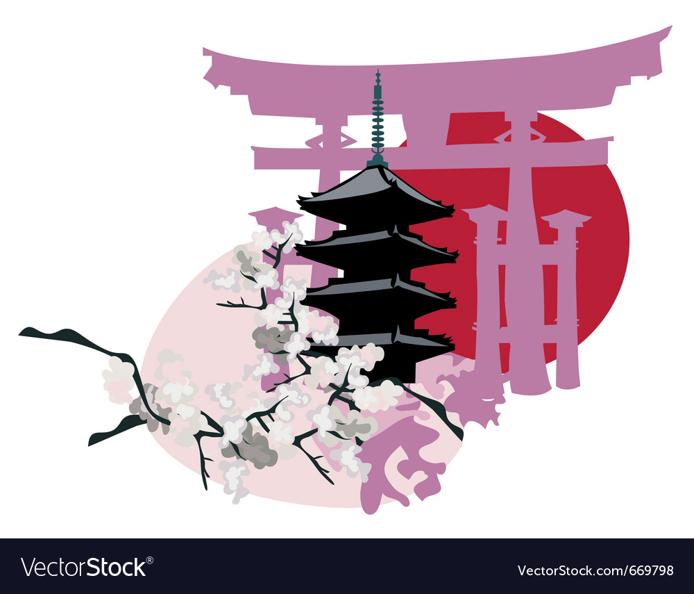 Japanese elements Royalty Free Vector Image - VectorStock