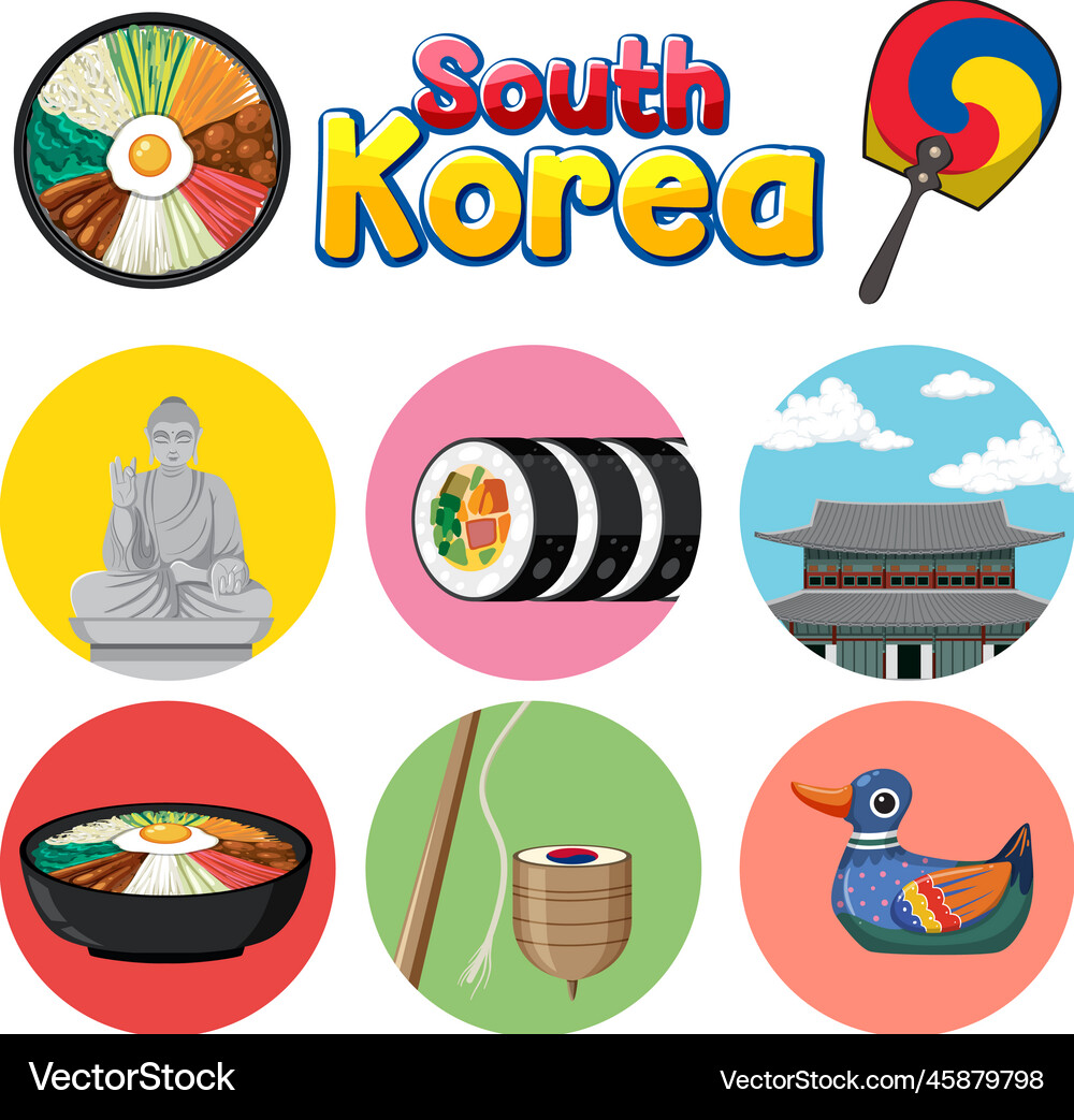 Korean element nation tradition symbol Royalty Free Vector
