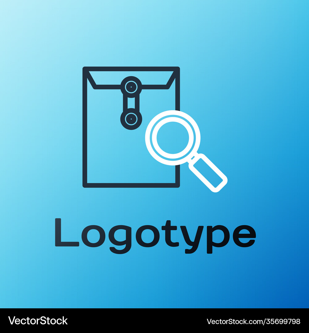 Line envelope mail with magnifying glass icon Vector Image
