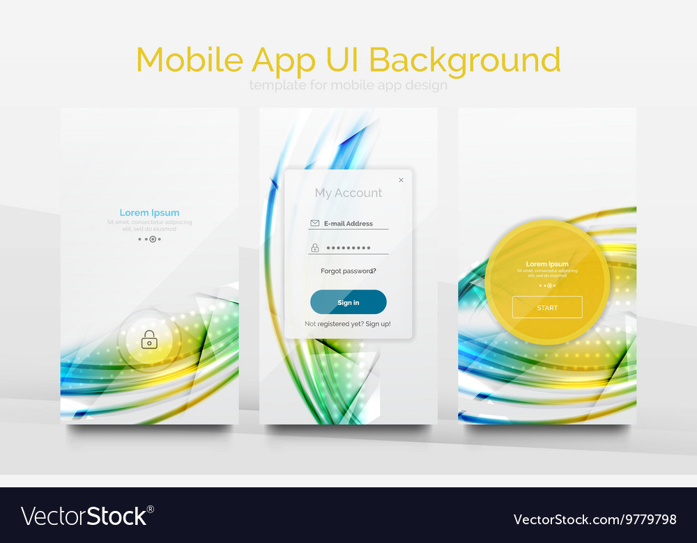 Mobile application interface background design Vector Image