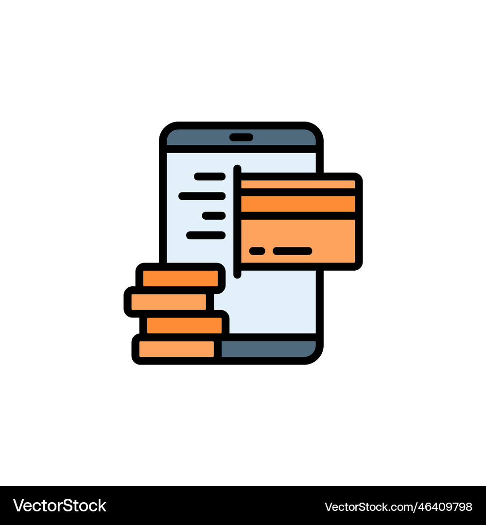 Mobile payment icon filled line style perfect Vector Image